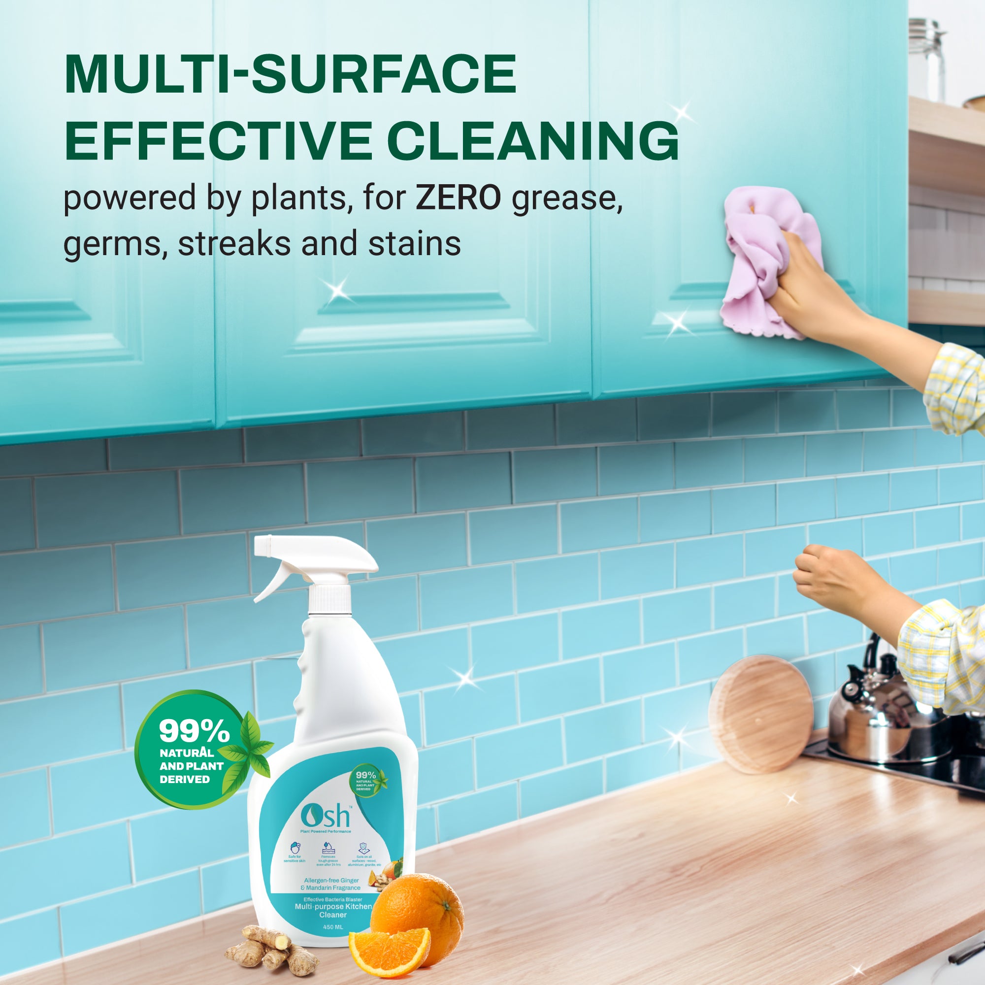 Plant Based Multipurpose Kitchen Cleaner Liquid Spray – oshlife